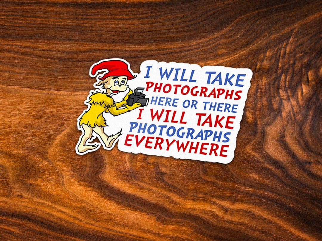 Sam I Am Photographer Sticker - Large Durable Matte Vinyl 6in. Wide X ...