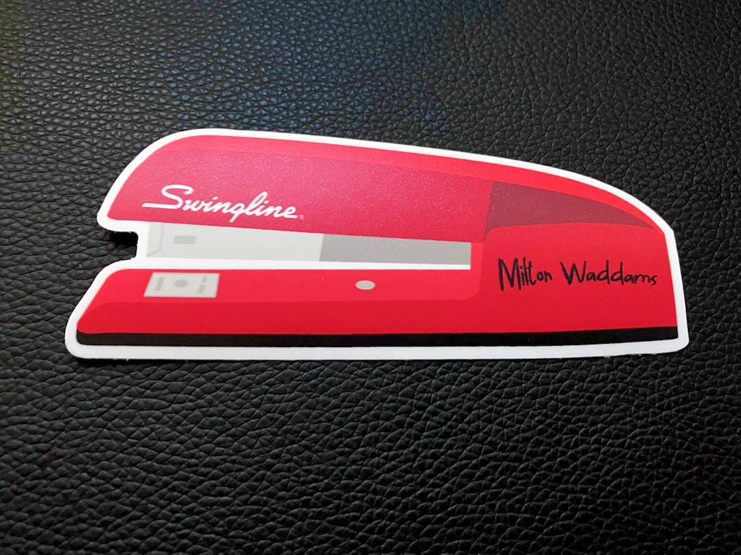 Milton's Red Stapler - 4 In. Wide Durable Matte Vinyl Sticker - Office ...