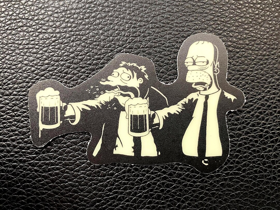 Drunk Barney and Homer as Jules and Vincent - Glow in the Dark Matte ...