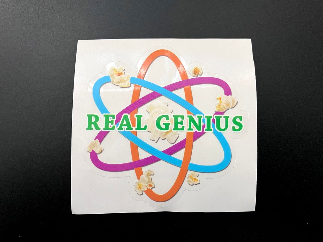 Real Genius Popcorn Atom - 3 In. Tall Clear Vinyl Sticker - Etsy
