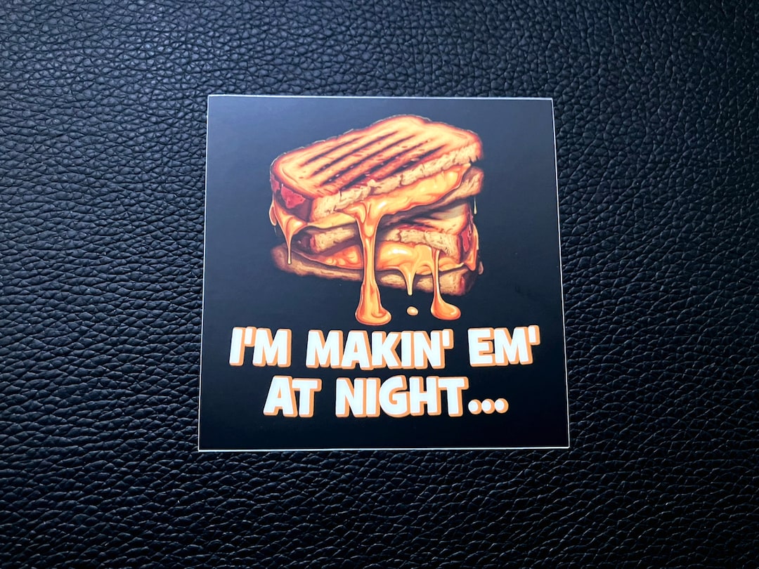 Shane Gillis Grilled Cheese Making Them At Night Fan Art Slaps 3 In Square Durable Matte Vinyl