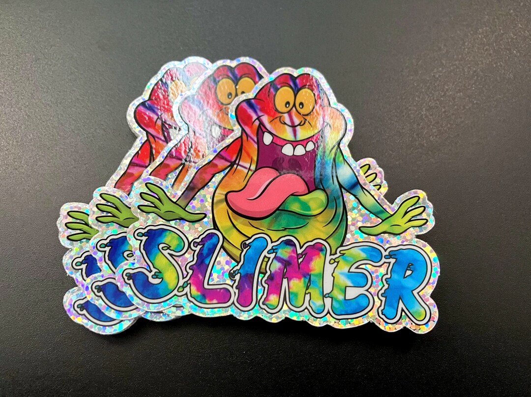 Cartoon Slimer Tie Dye Glitter Vinyl Sticker - 3in. Wide - Etsy