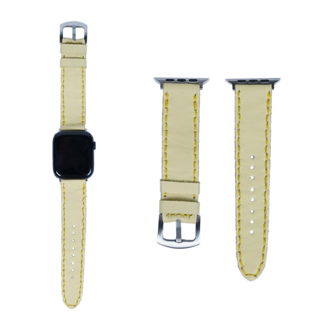 Personalized, Leather Watch Strap, SMOOTH LEMON Leather, Handmade ...