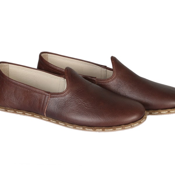 Women Mule PINK SMOOTH Leather Handmade Yemeni Slippers, Natural ...