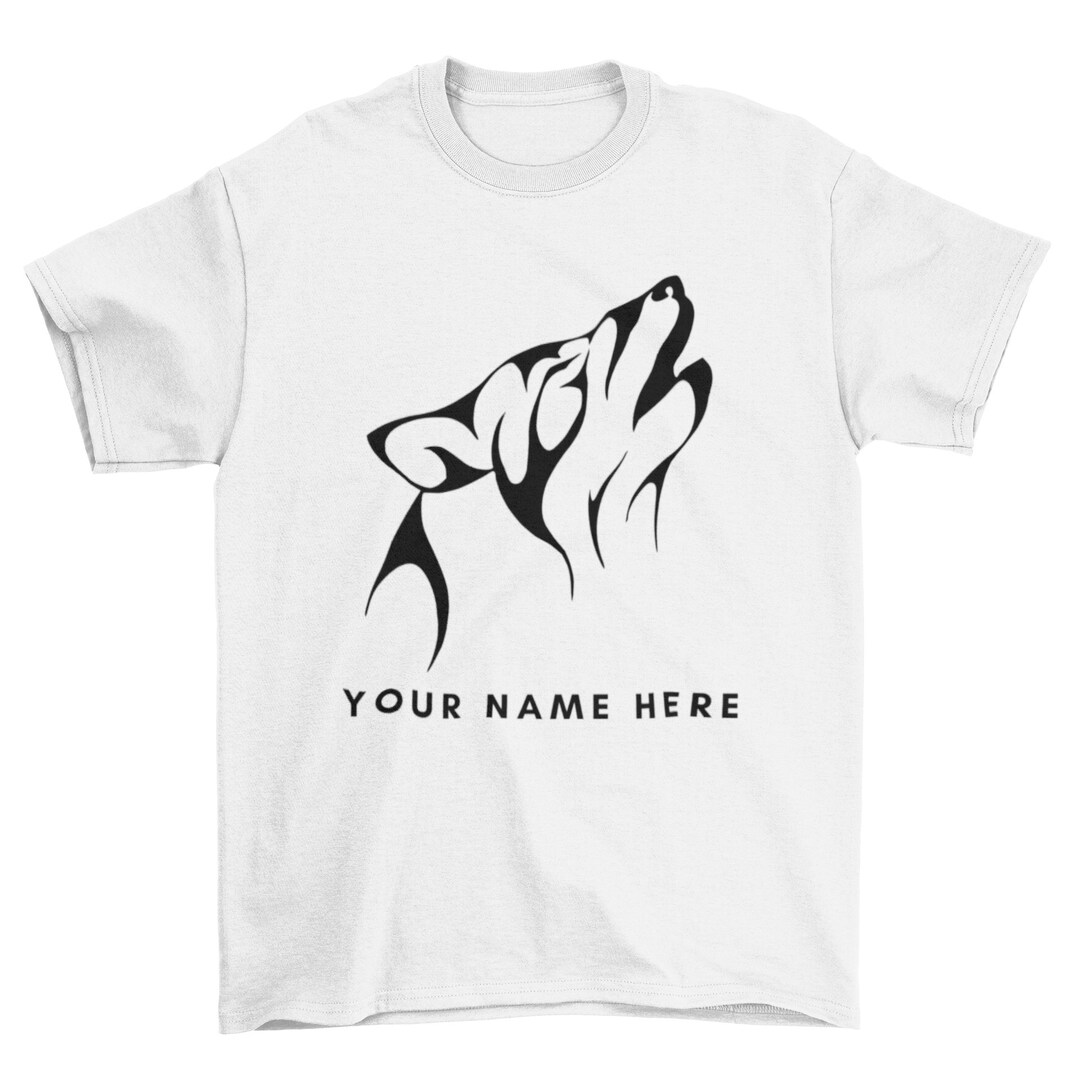 Customized Howling Wolf Tee Shirt Personalized Shirt, Personalized Gift ...