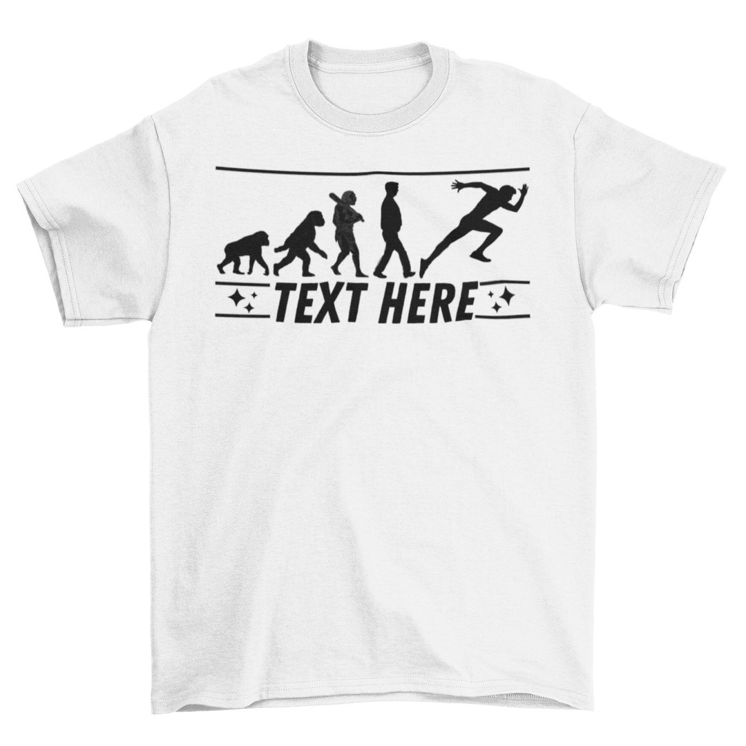 Customized Evolution of Human, Marathon Sport Shirt Design, Custom Text ...