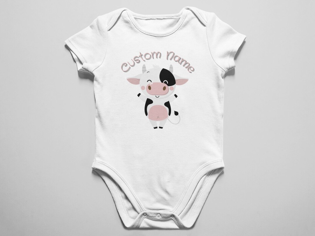 Customized Baby Cow Pattern Animals Bodysuit Model Design Baby Clothes ...