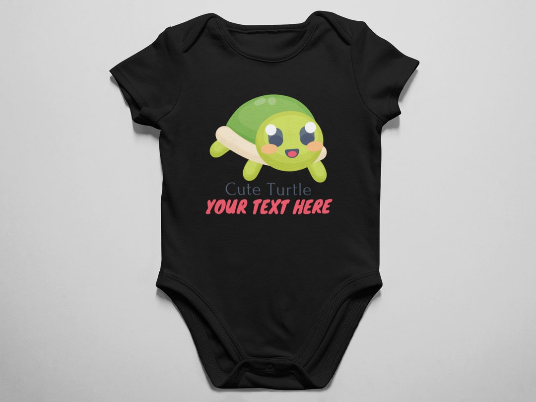 Customized Winking Cute Turtle Bodysuit Name Personalized Unique Design ...