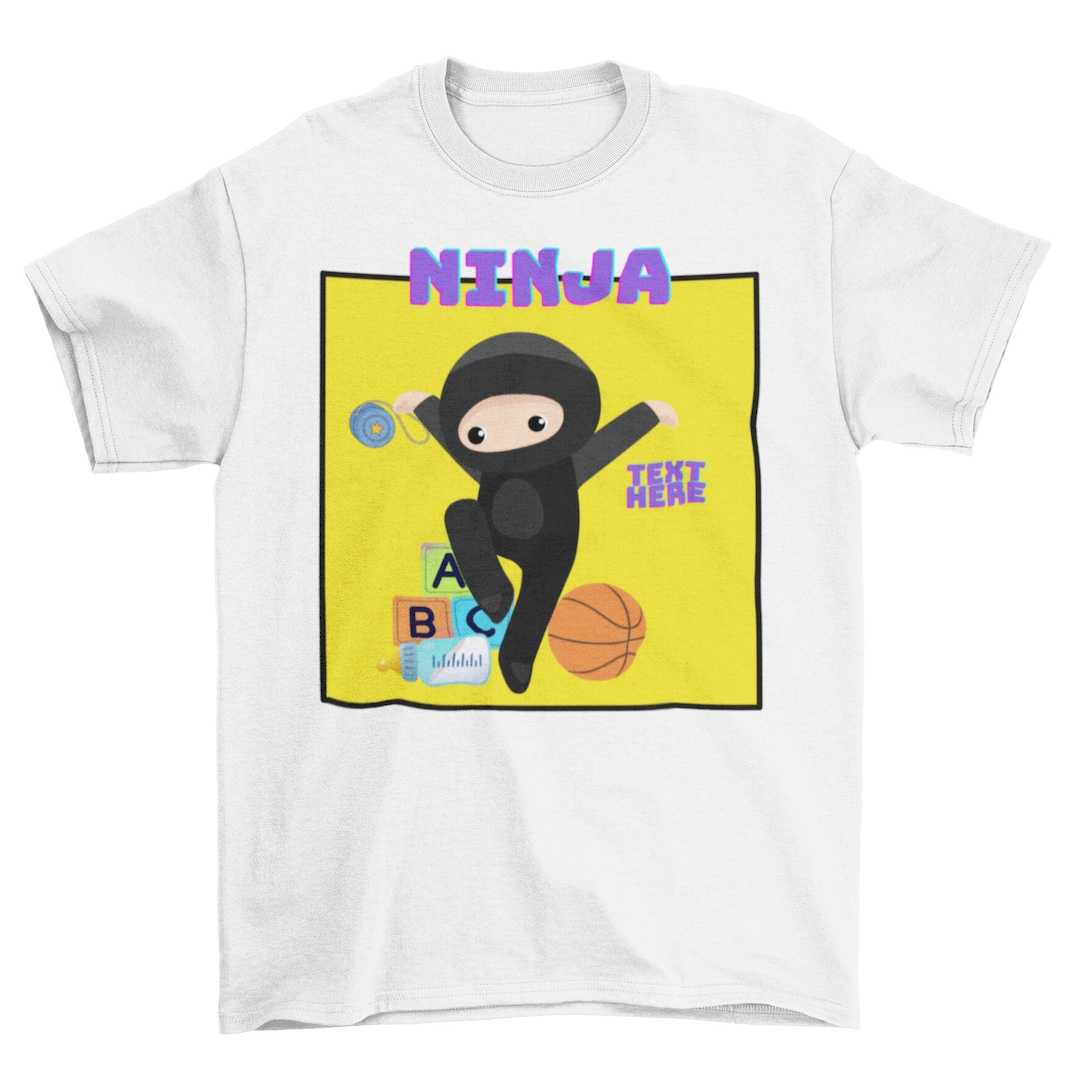 Customized Ninja Kid T-shirt Design With Personalized Text for You - Etsy