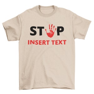 Customized Hand Stop Shirt, Stop Sign Shirt, Hand Shirt Design, Stop ...
