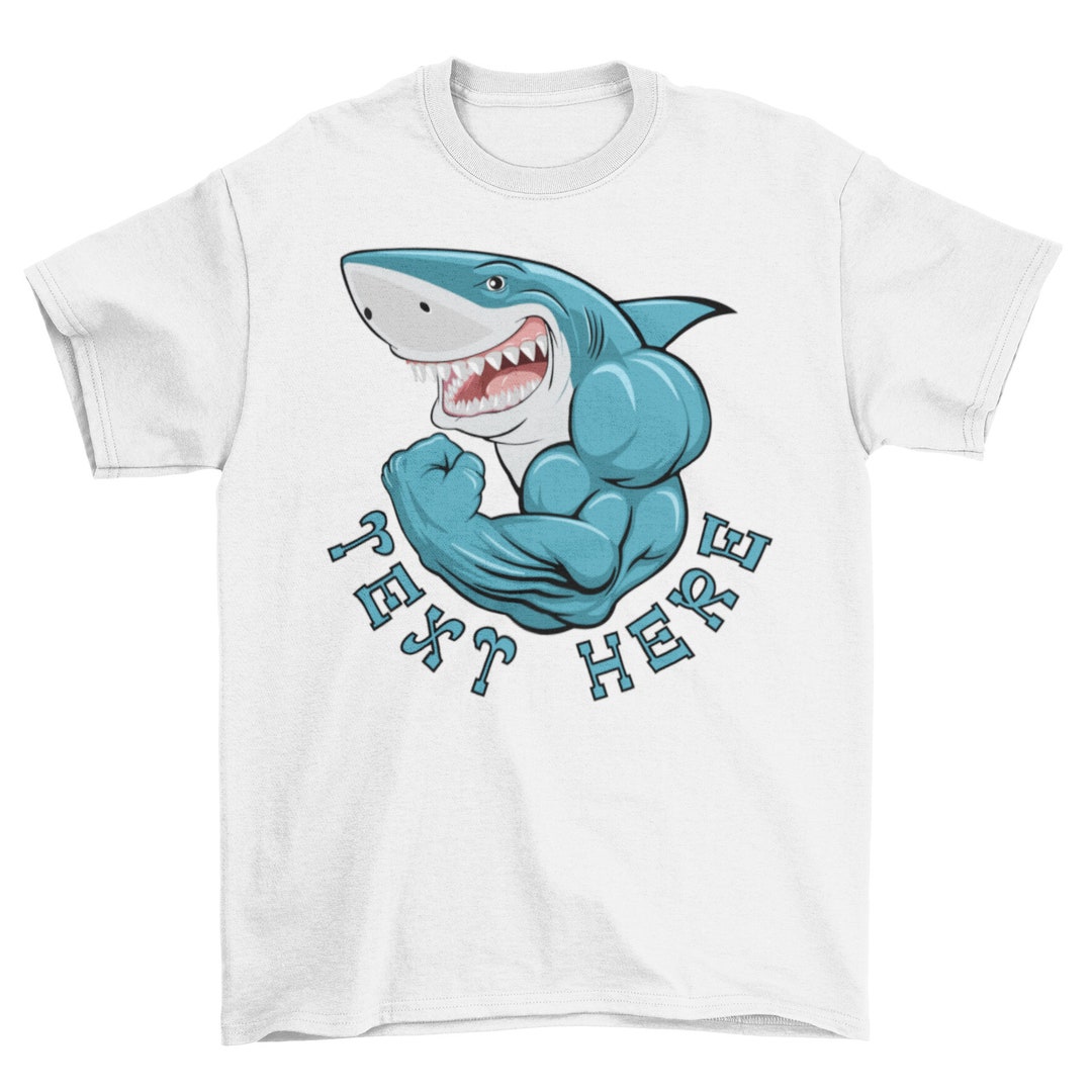 Customized Strong Shark, Muscle Shark, Custom Text, Animals, Custom ...