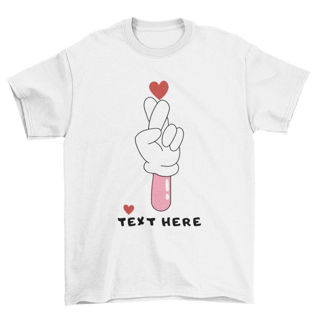 Customized Finger Heart Shirt, Heart Shirt Design, Hand Sign Shirt ...