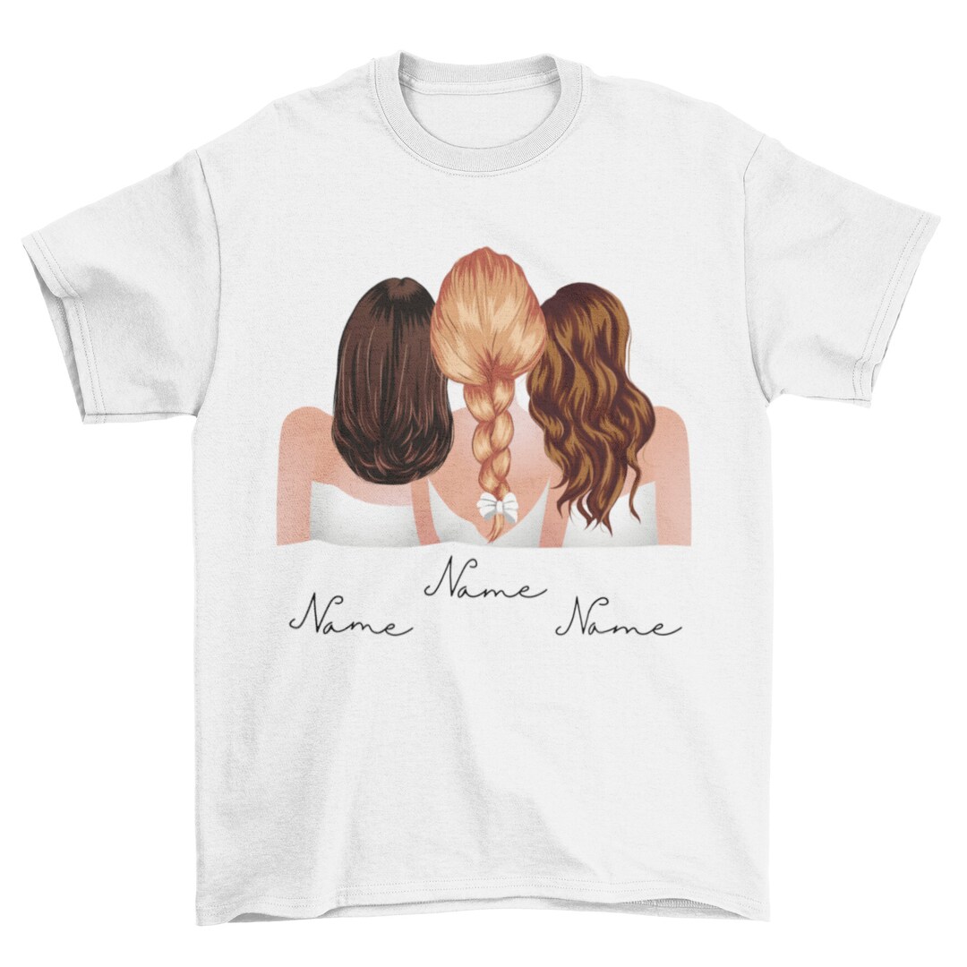 Customized Three Bestfriends, Girl Best Friends Shirt, Friendship Shirt ...