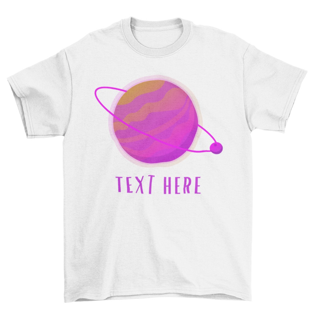Customized Neon Space Planets Pattern Classic T-shirt, Classic T-shirt ...