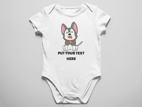 Customized Cute Husky Custom Text Bodysuit Playful Husky - Etsy