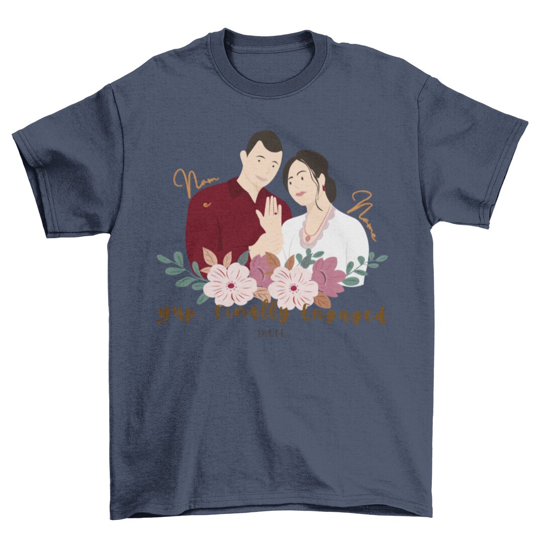 Customized Yup Finally Engaged Couple Shirt, Lovely Couple Shirt Design ...