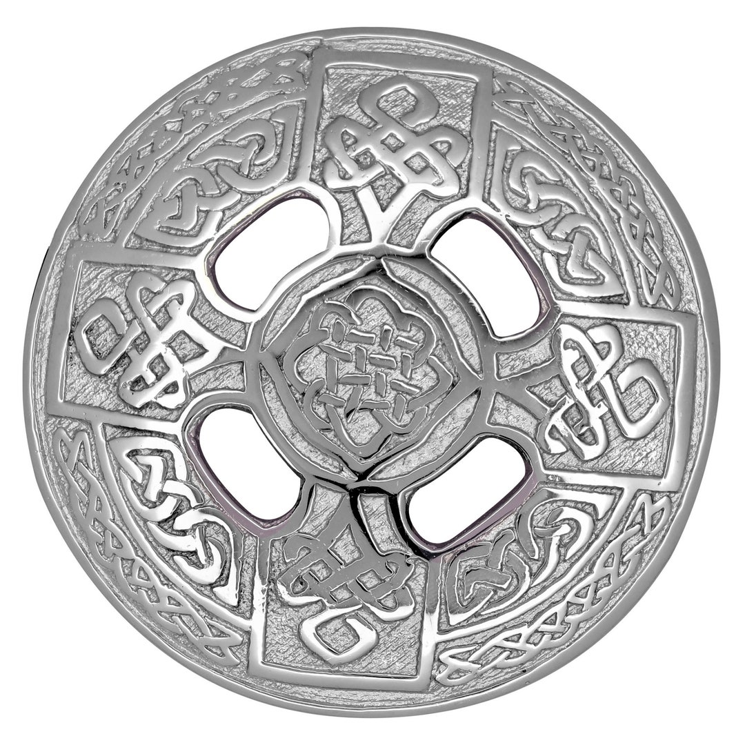 Traditional Tartan Celtic Knot Fly Plaid Brooch Silver Scottish ...