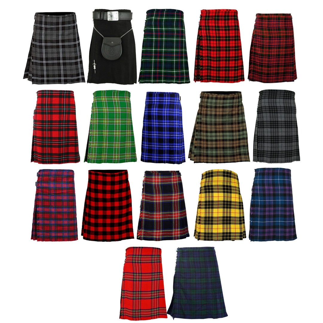 Scottish Traditional Tartan Kilts Clans 8 Yards Premium Wool Blend ...