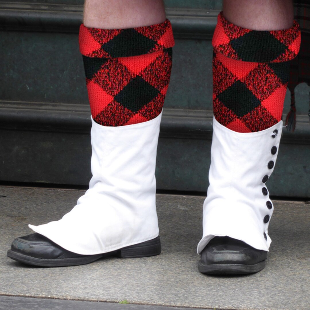 Highlanders Scottish Kilt Hose Top Diced Red and Black Traditional ...