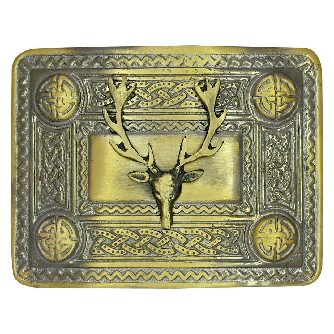 Scottish Kilt Belt Buckle Stag Mount Kilt Belt Buckle Antique Men ...