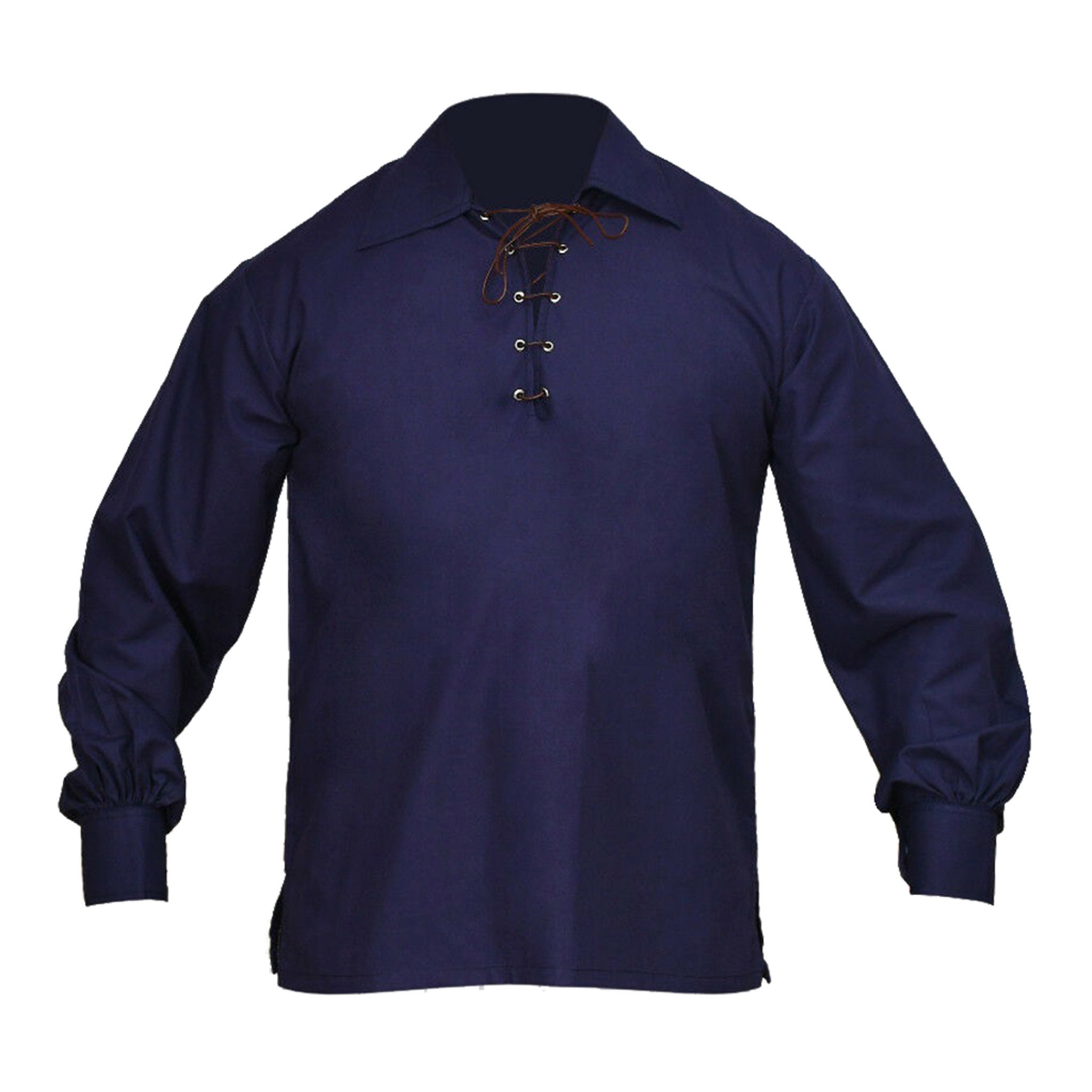 Traditional Jacobite Ghillie Shirt Navy Blue Kilt Shirt Highlander ...