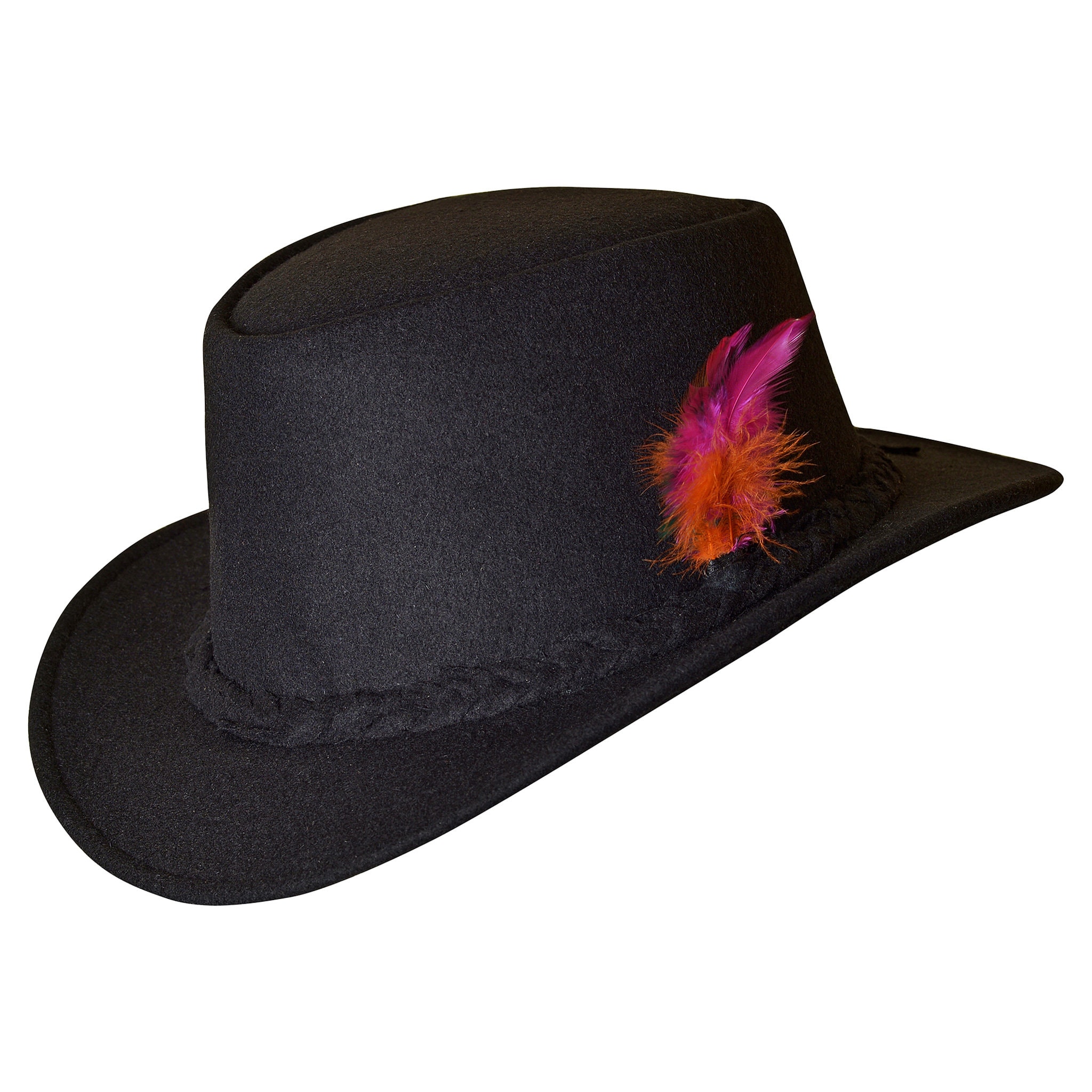 Bavarian Hat Black With Feather Oktoberfest Costume Wool Western Hat ...