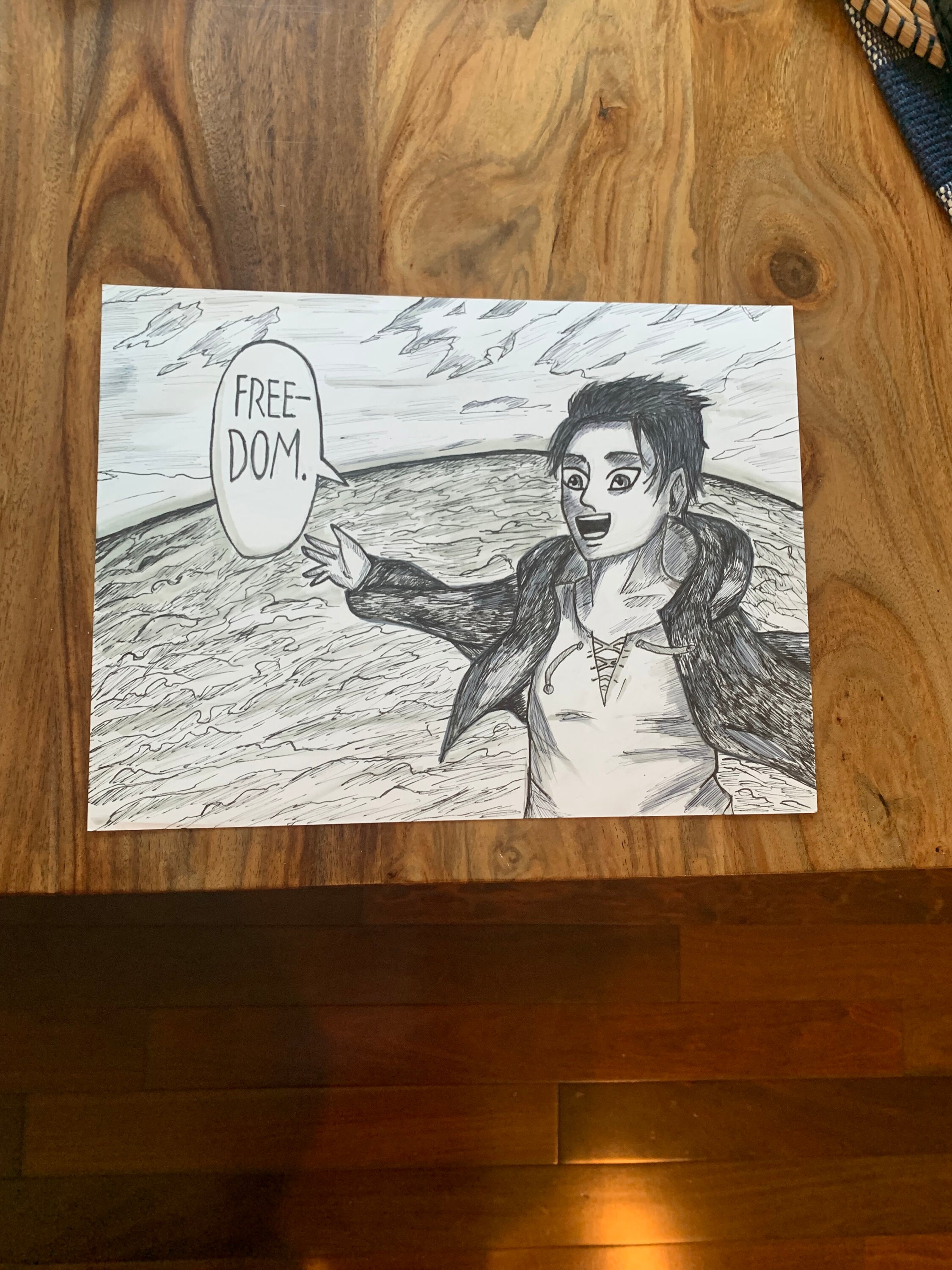 Eren Yeager Freedom Panel Inspired Fan Art Attack on Titan - Etsy