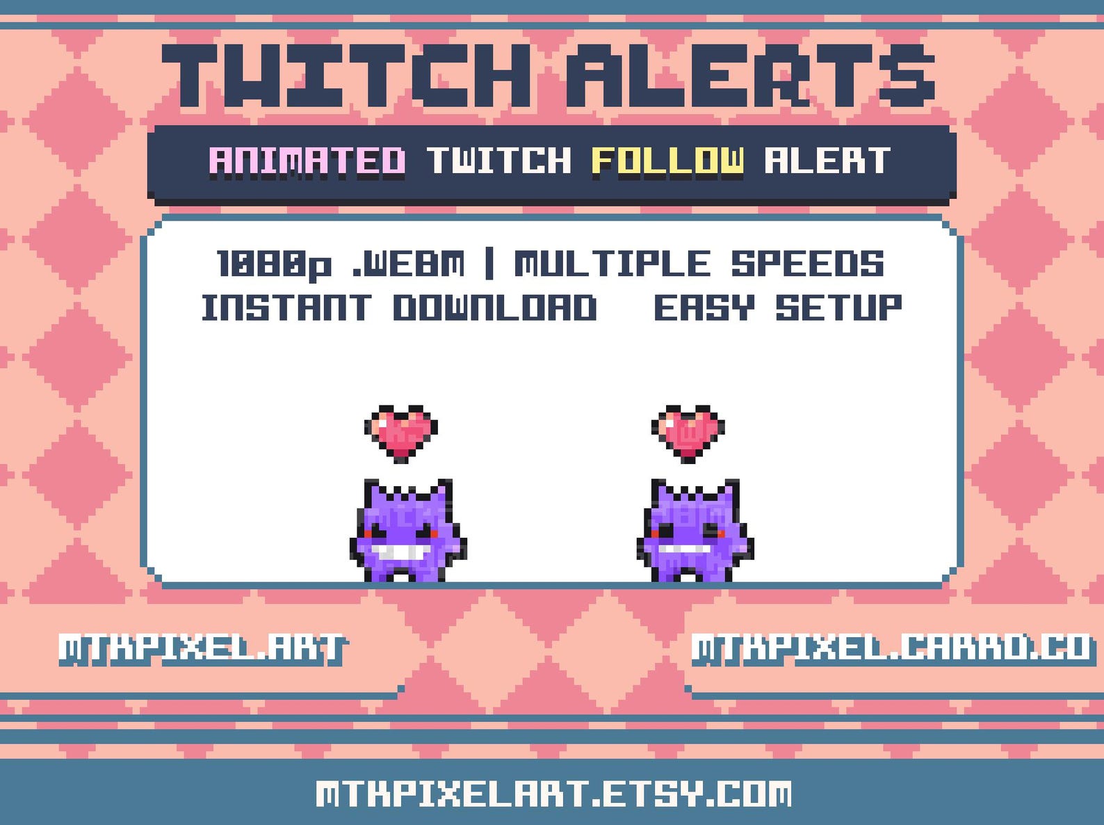 Gengar Inspired Twitch Follow Alert | Cute Pixel Pokemon Inspired ...
