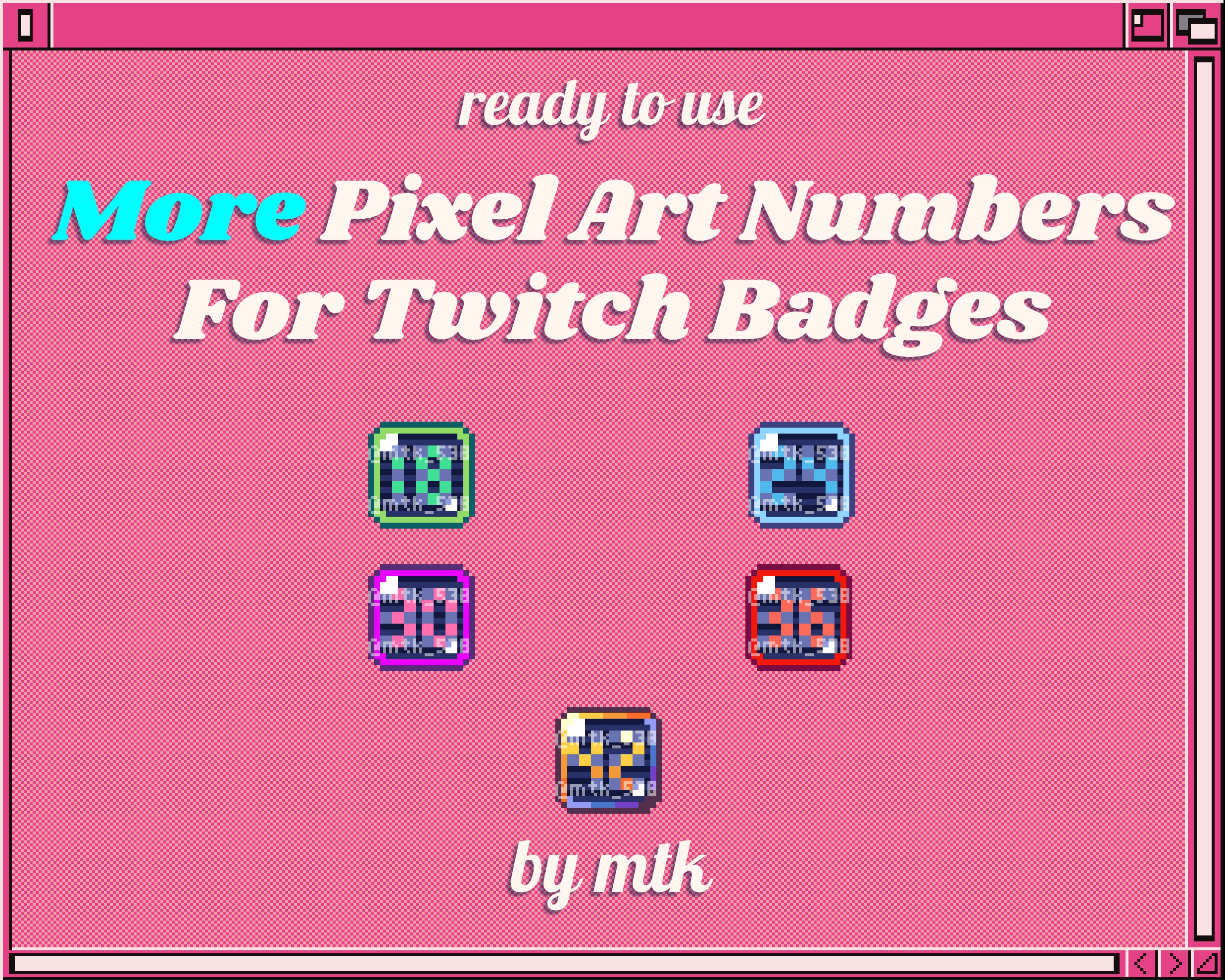 Aún más números Pixel Art Twitch Sub/Bit Badges 5 Badges, 3 tamaños: 18px 36px 72px - Etsy México