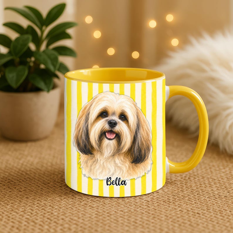 Personalized Lhasa Apso Mug, Gotcha Day Custom Dog Mom Coffee Mug ...