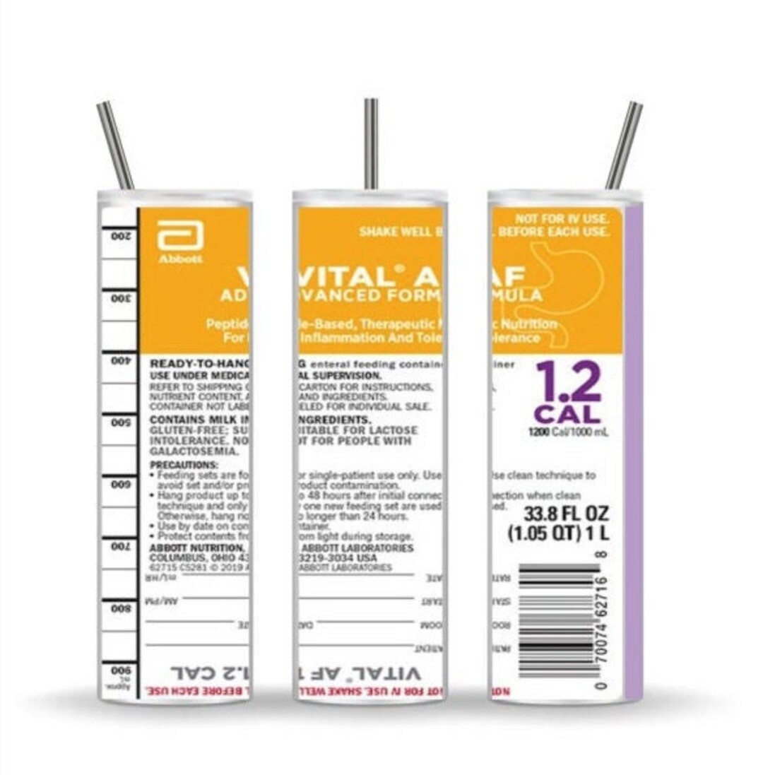 Tumbler Vital AF Tube Feeding Sublimation Dishwasher Safe ICU Nurse ...