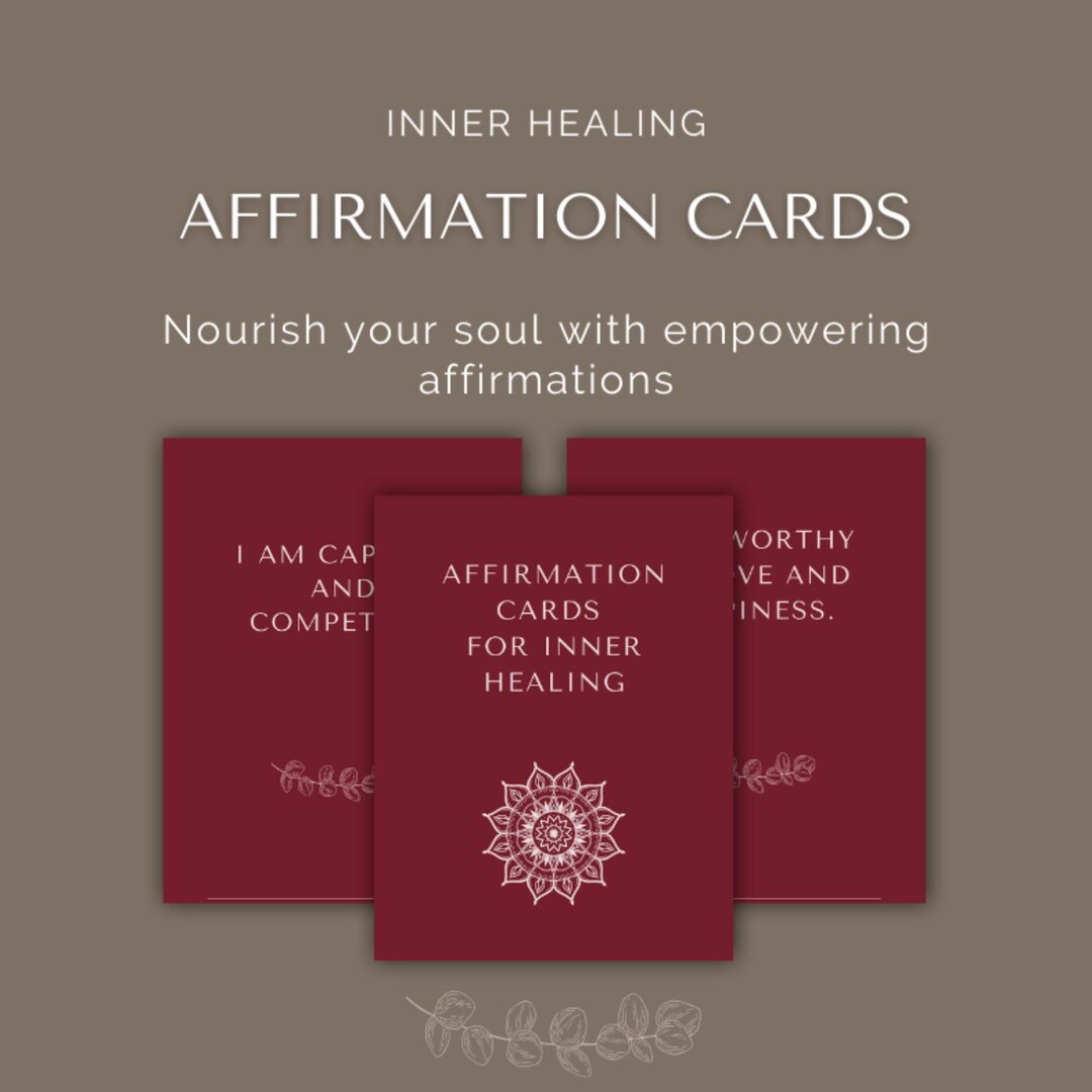 Inner Healing Affirmation Cards. PDF Format. Instant Download. - Etsy