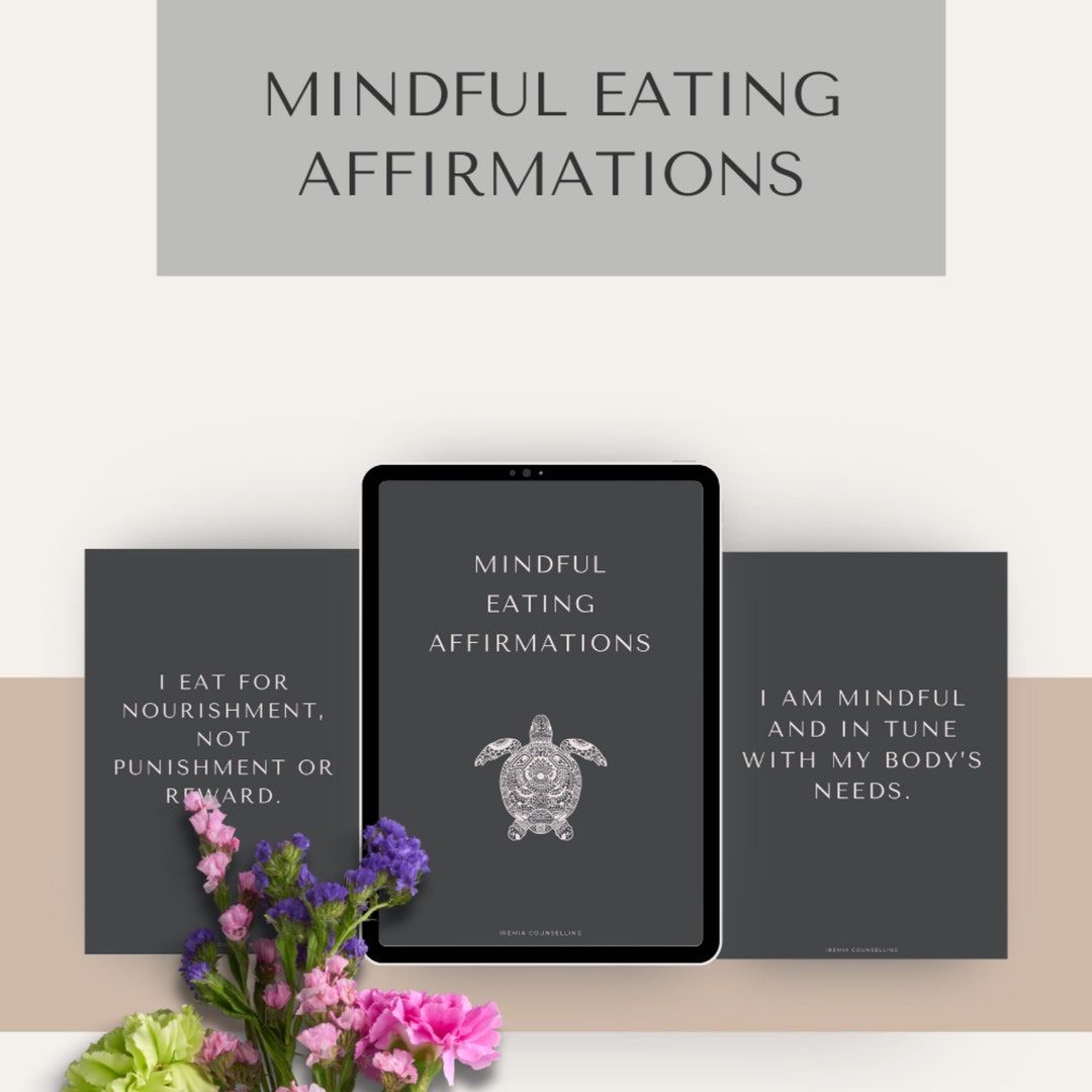 Mindful Eating Affirmations. Printable Cards. PDF. Instant Download. - Etsy