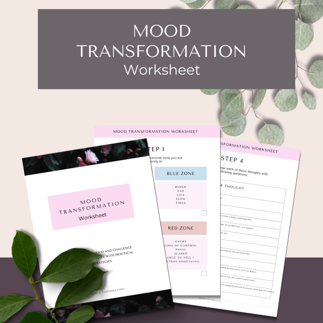 Mood Transformation Worksheet. Instant Download. PDF - Etsy