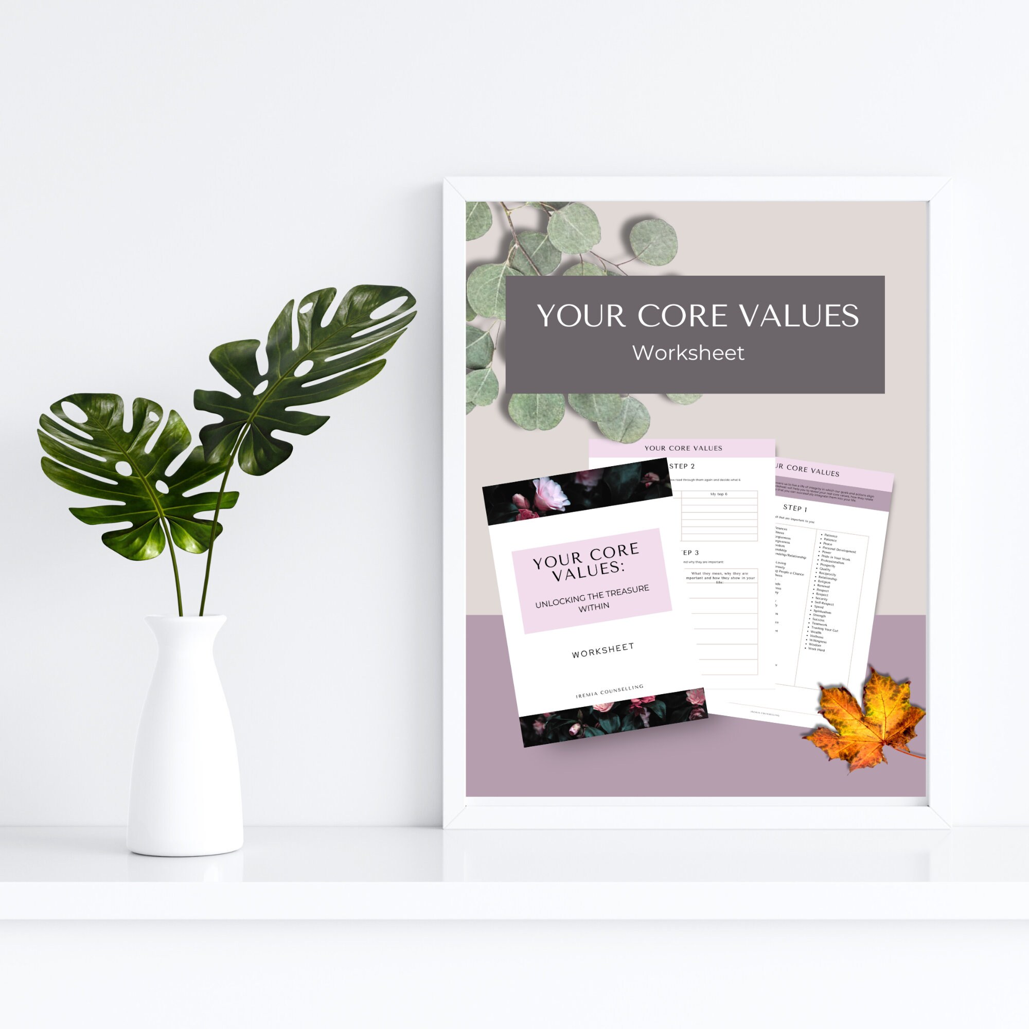 Discover Your Core Values Printable Worksheet For Self Discovery