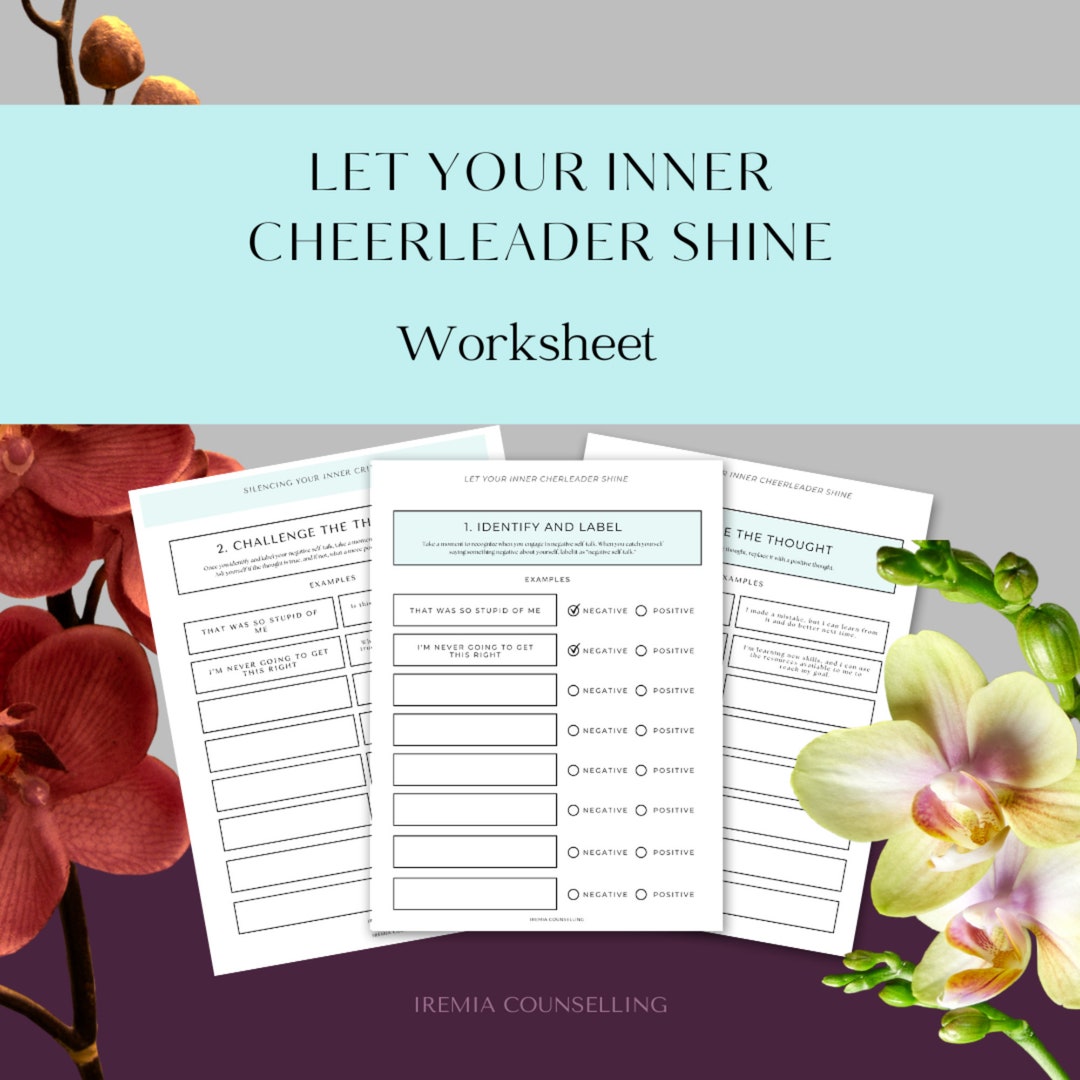 Overcome Negative Self Talk. Printable Worksheet. Self Reflection Tool ...