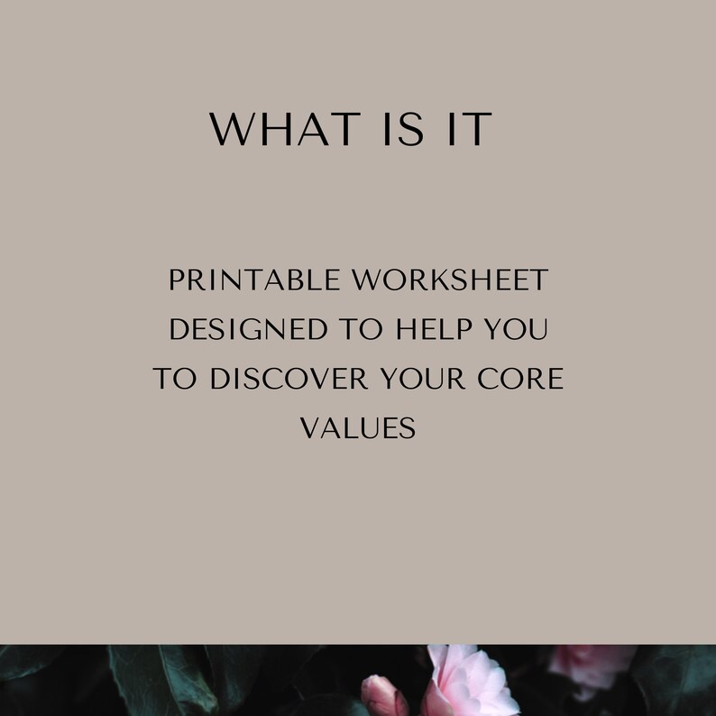 Discover Your Core Values. Printable Worksheet for Self-discovery ...