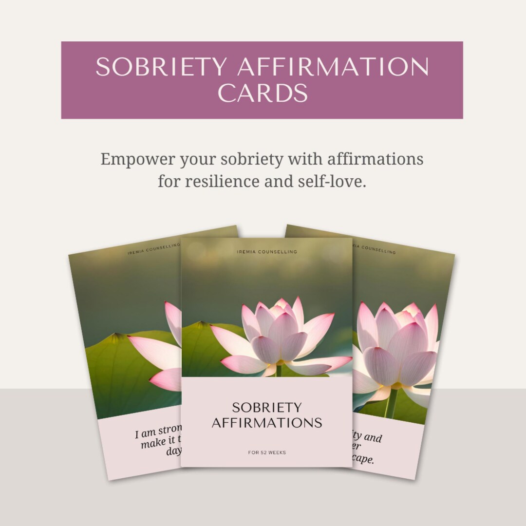 Printable Sobriety Affirmation Cards. Build Resilience and Self-love on ...