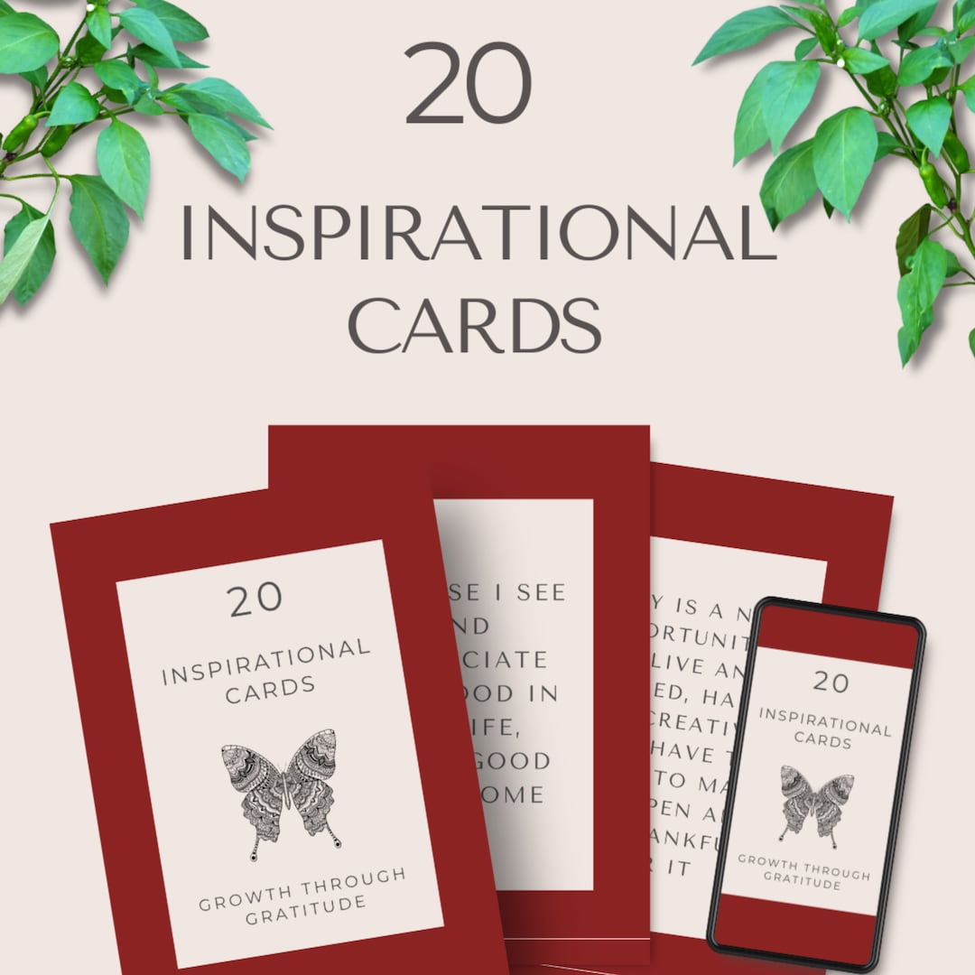 Inspirational Cards. Manage Anxiety and Increase Happiness - Etsy