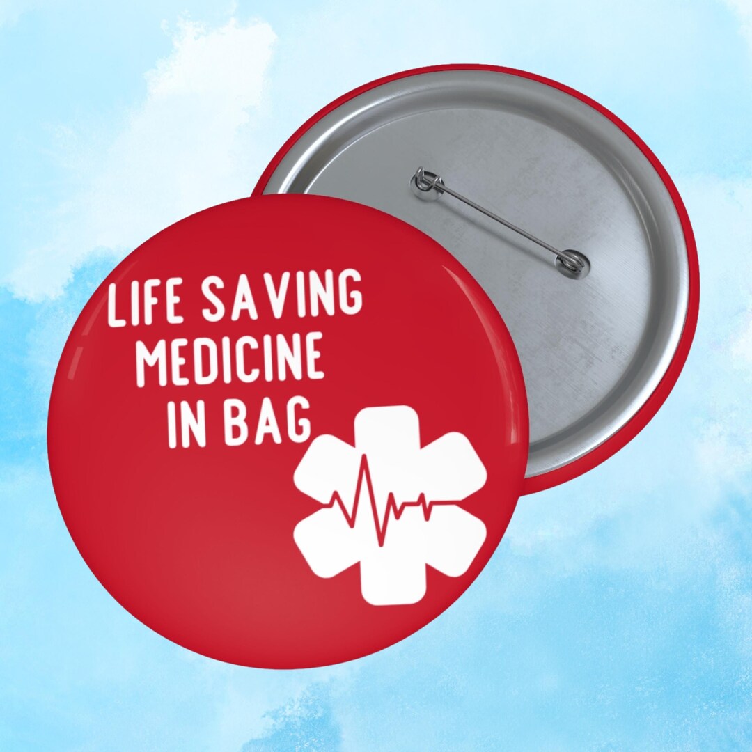 Emergency Medication Injection Bag, Medical Bag Tag Pin Button for ...