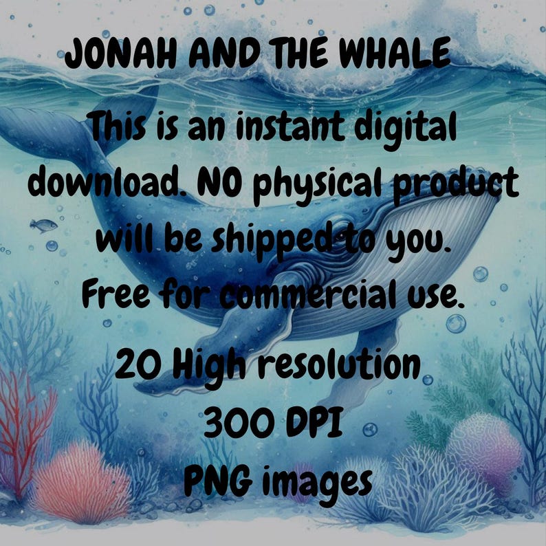 Jonah and the Whale | Bible Story Clipart Bundle, Jesus Art | Jonah and ...