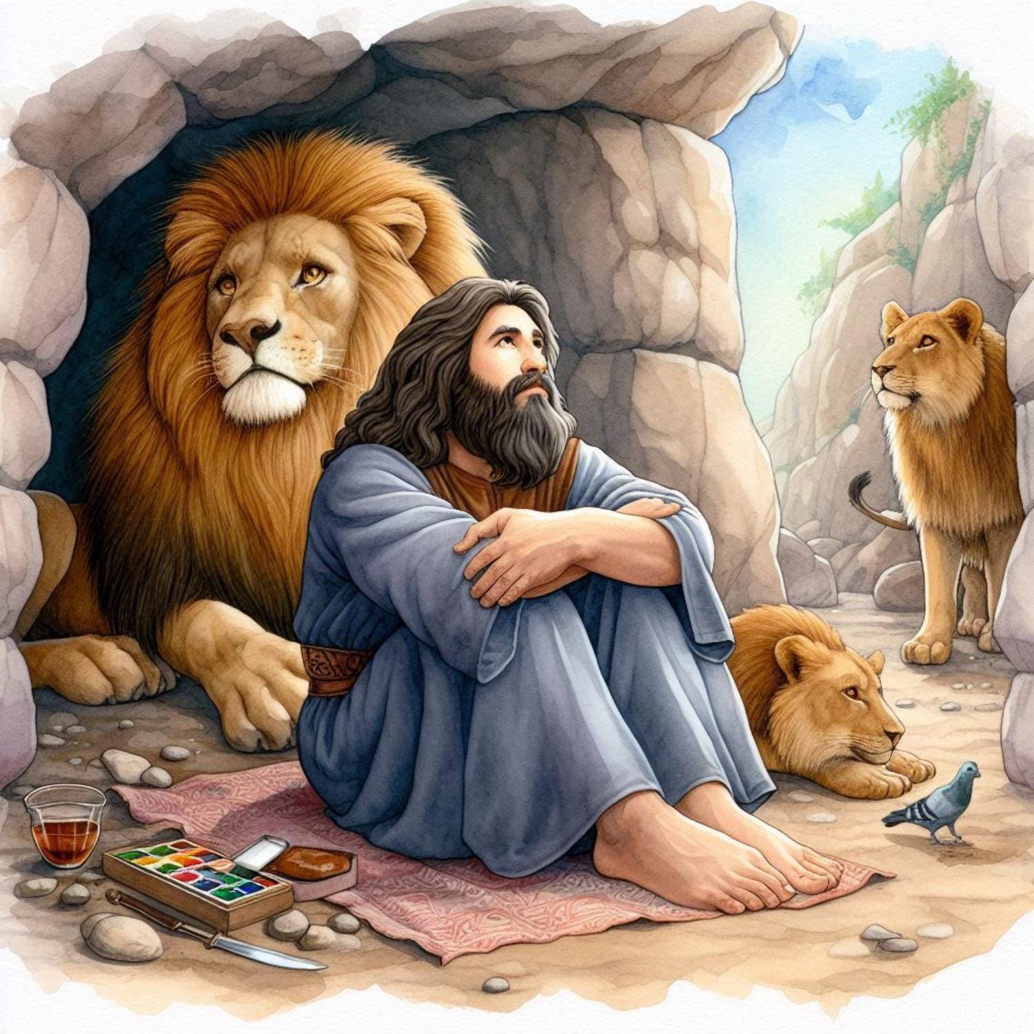 Daniel in the Lion's Den Clipart Bundle: Bible Story Art (digital ...