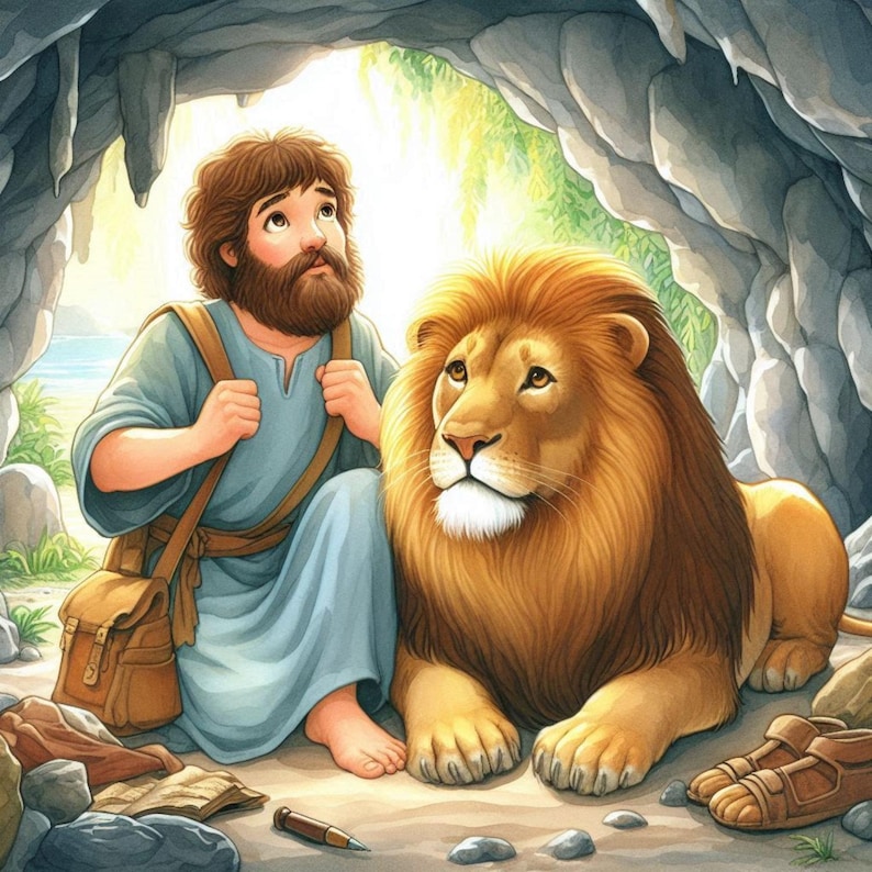 Daniel in the Lion's Den Clipart Bundle: Bible Story Art (digital ...