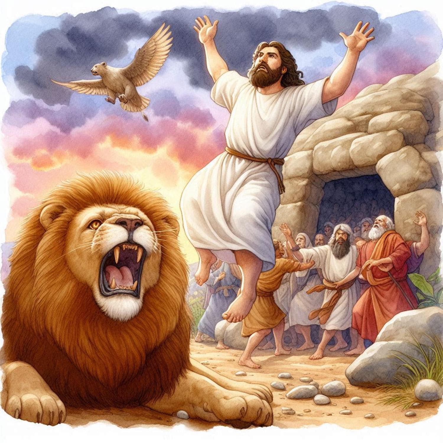 Daniel in the Lion's Den Clipart Bundle: Bible Story Art (digital ...