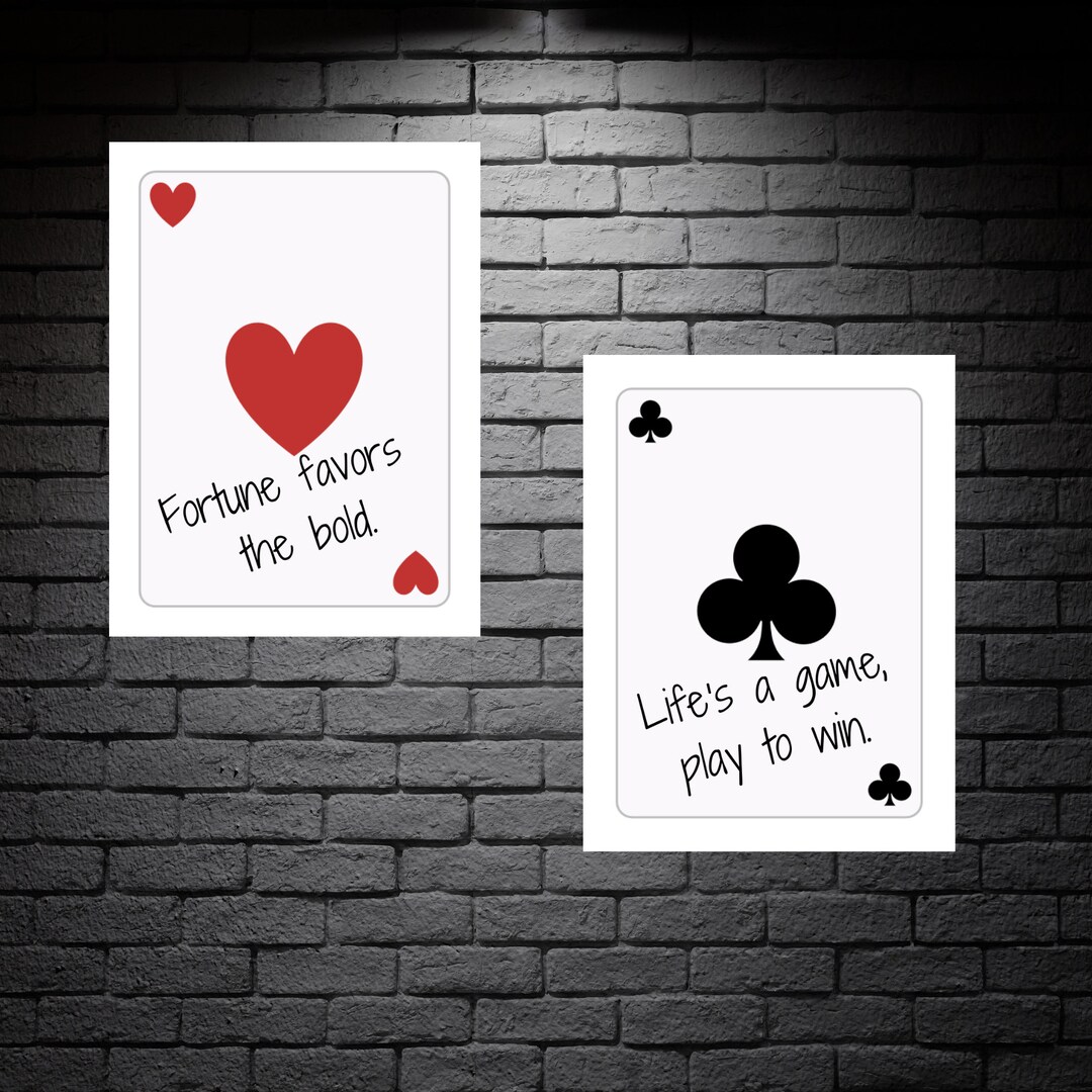 Playing Card Print, Trendy Wall Art Prints, Retro Bar Cart Decor ...