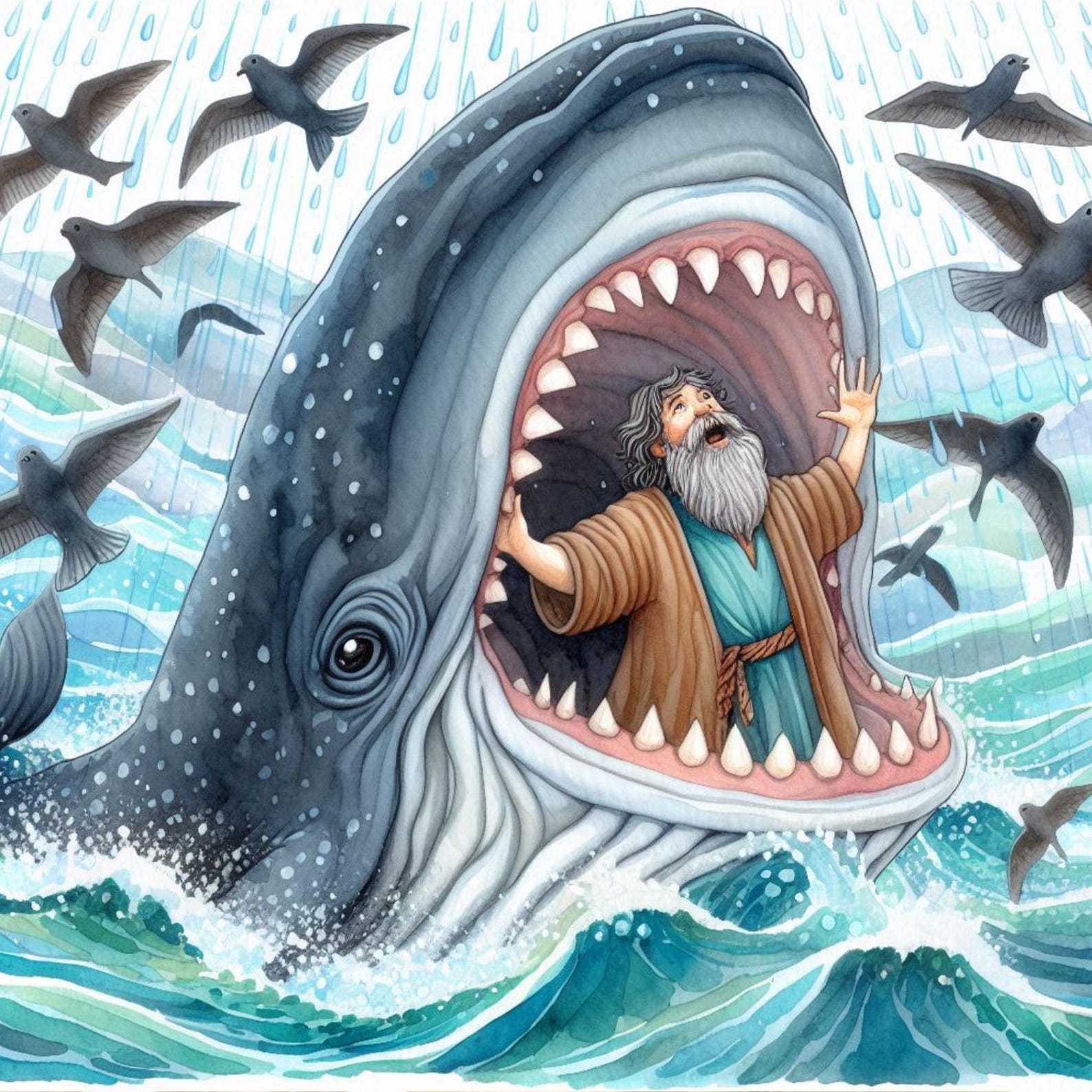 Jonah and the Whale | Bible Story Clipart Bundle, Jesus Art | Jonah and ...