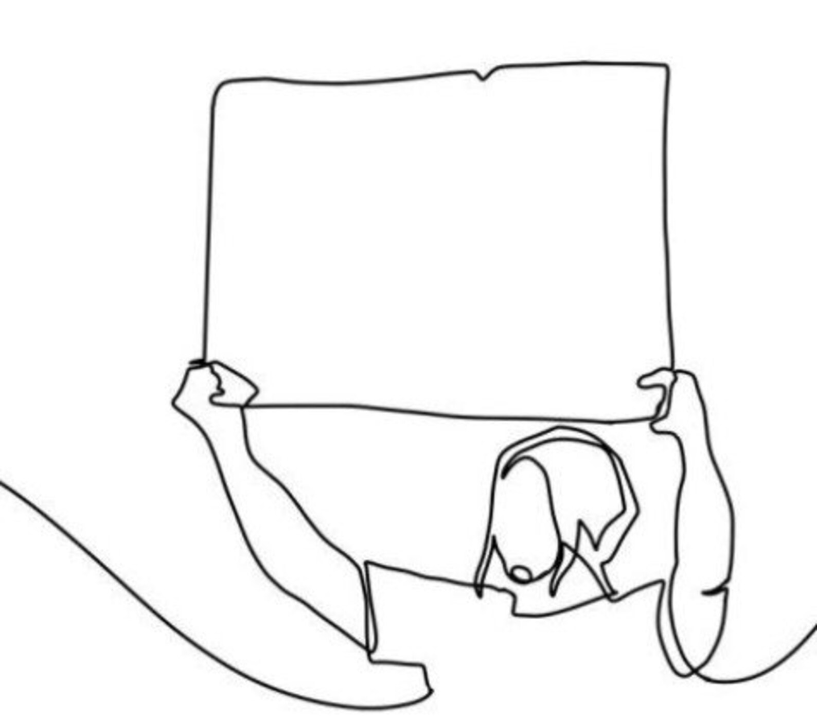 One Continuous Line Drawing of a Protester. a Standing Man in ...