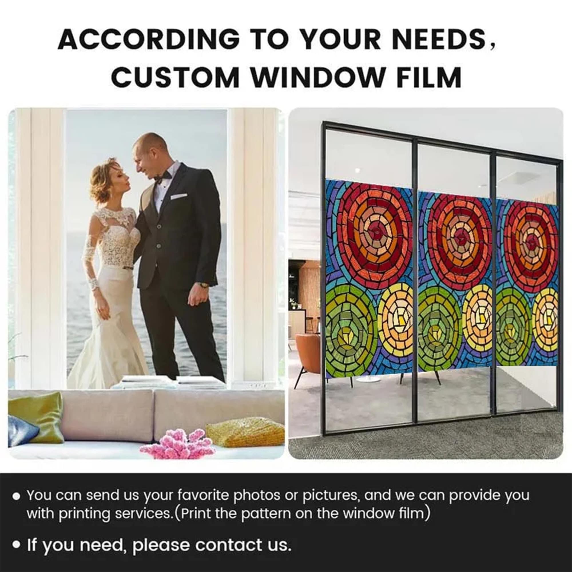 Custom-sized Stained Glass Window Film - Vintage Church-inspired ...