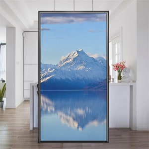 Frosted Privacy Window Film Custom Size Snow Mountain Landscape ...