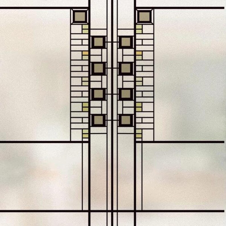 Geometric Stained Glass Window Film - Modern Art Deco Inspired Privacy ...